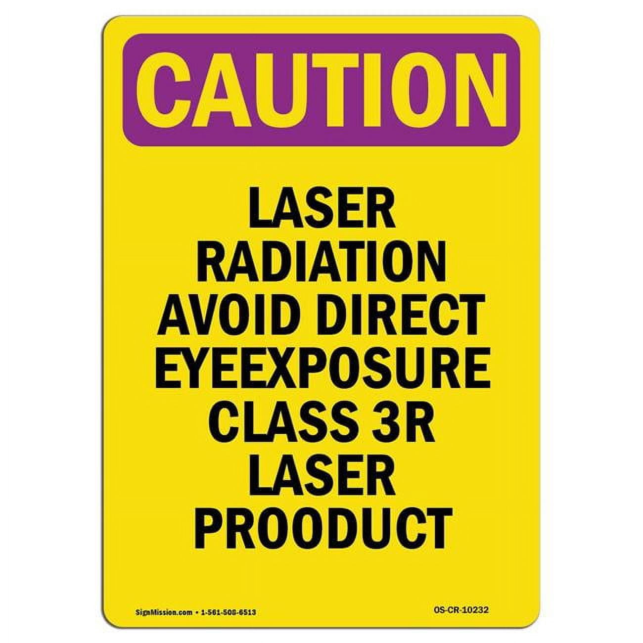 SignMission 10 x 14 in. OSHA Caution Radiation Sign - Laser Radiation ...