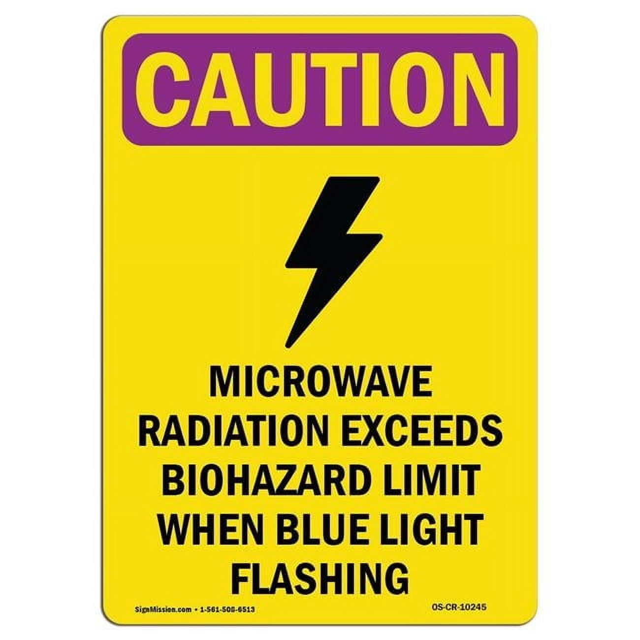 SignMission 10 x 14 in. OSHA Caution Radiation Sign - Microwave ...