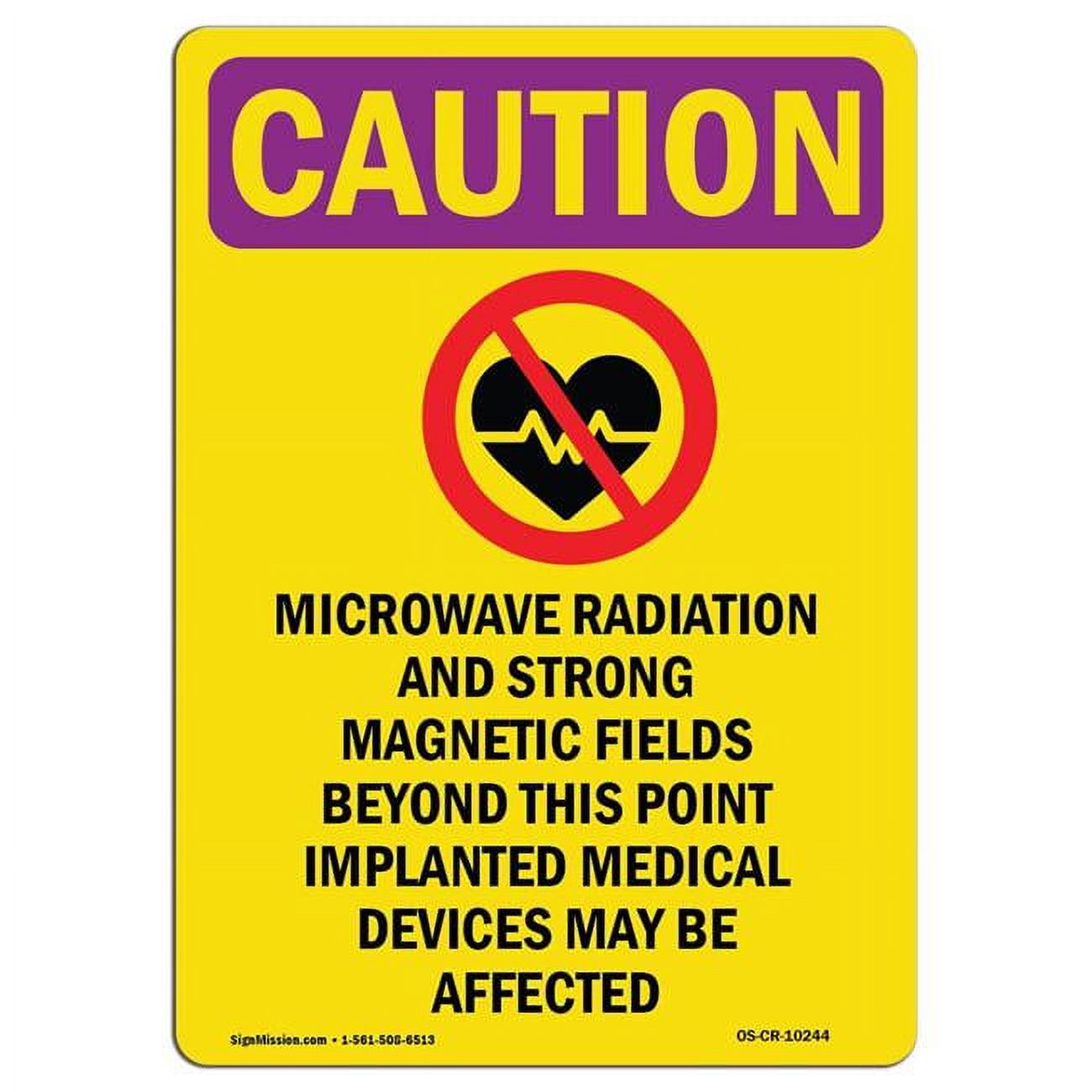 SignMission 10 x 14 in. OSHA Caution Radiation Sign - Microwave ...
