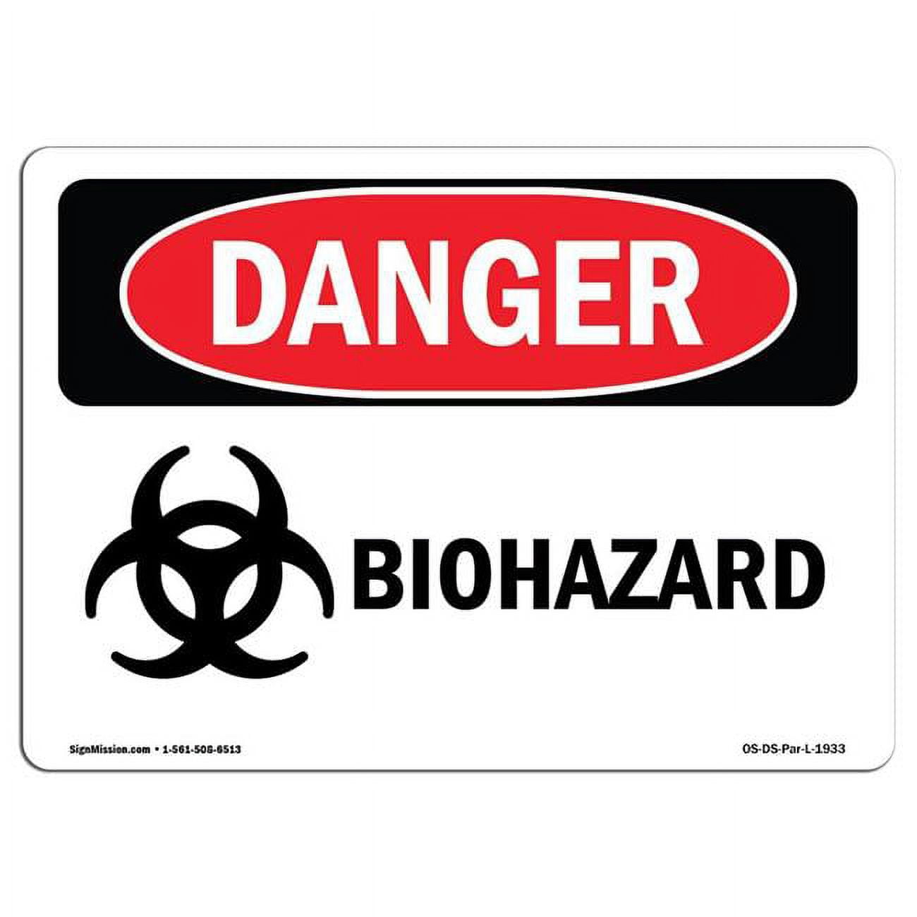 SignMission 10 x 14 in. OSHA Danger Sign - Biohazard - Walmart.com