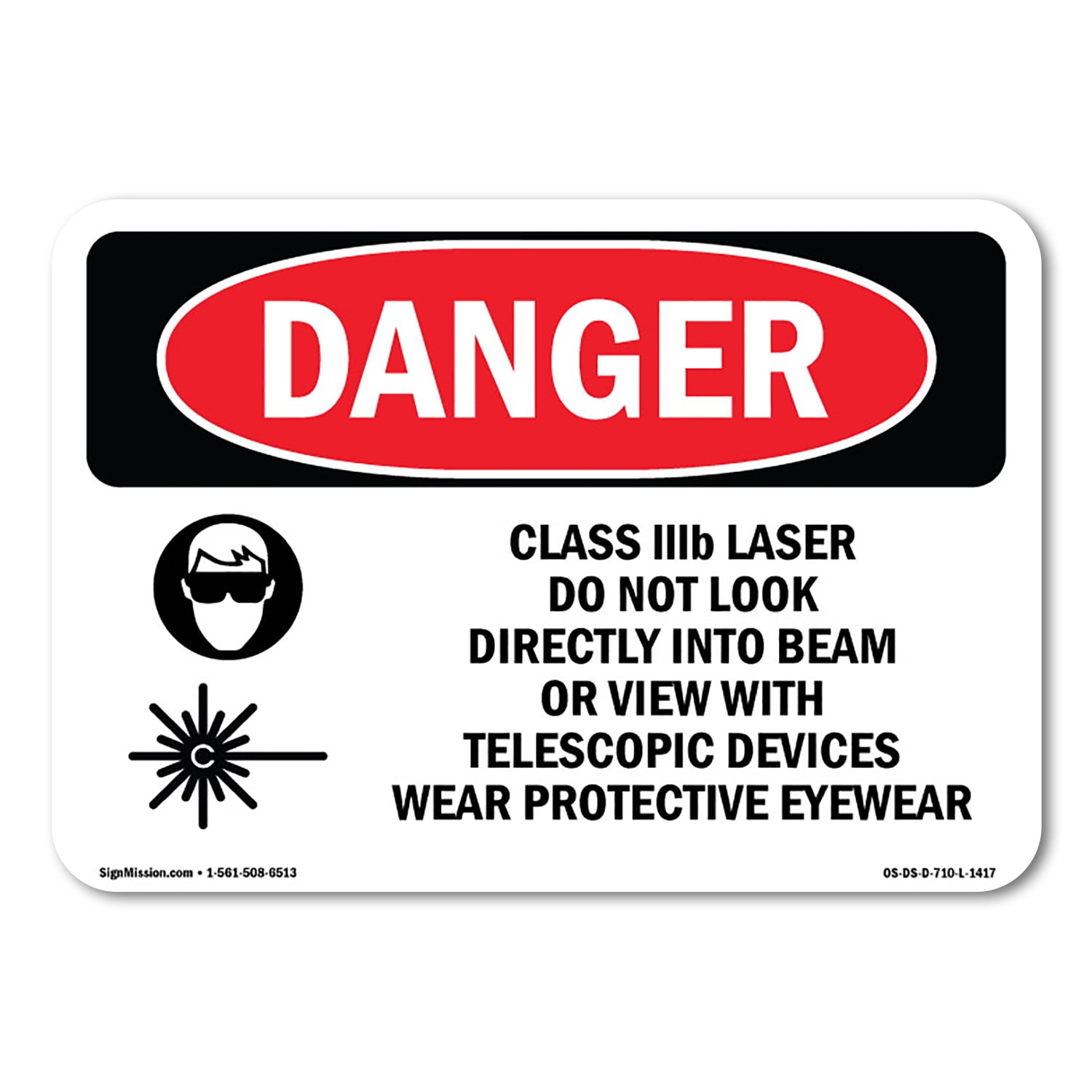 SignMission OS-DS-A-1014-L-1417 10 x 14 in. OSHA Danger Sign - Class ...