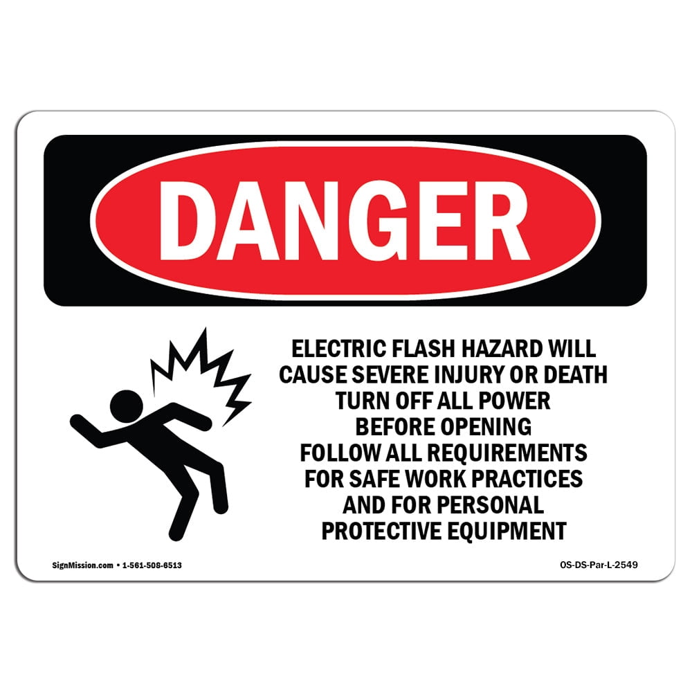 OSHA Danger Sign - Electric Flash Hazard Will Cause | Aluminum Sign ...