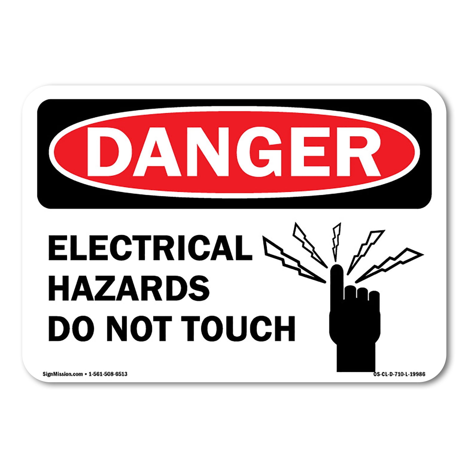 OSHA Danger Sign - Electrical Hazards Do Not Touch | Aluminum Sign ...