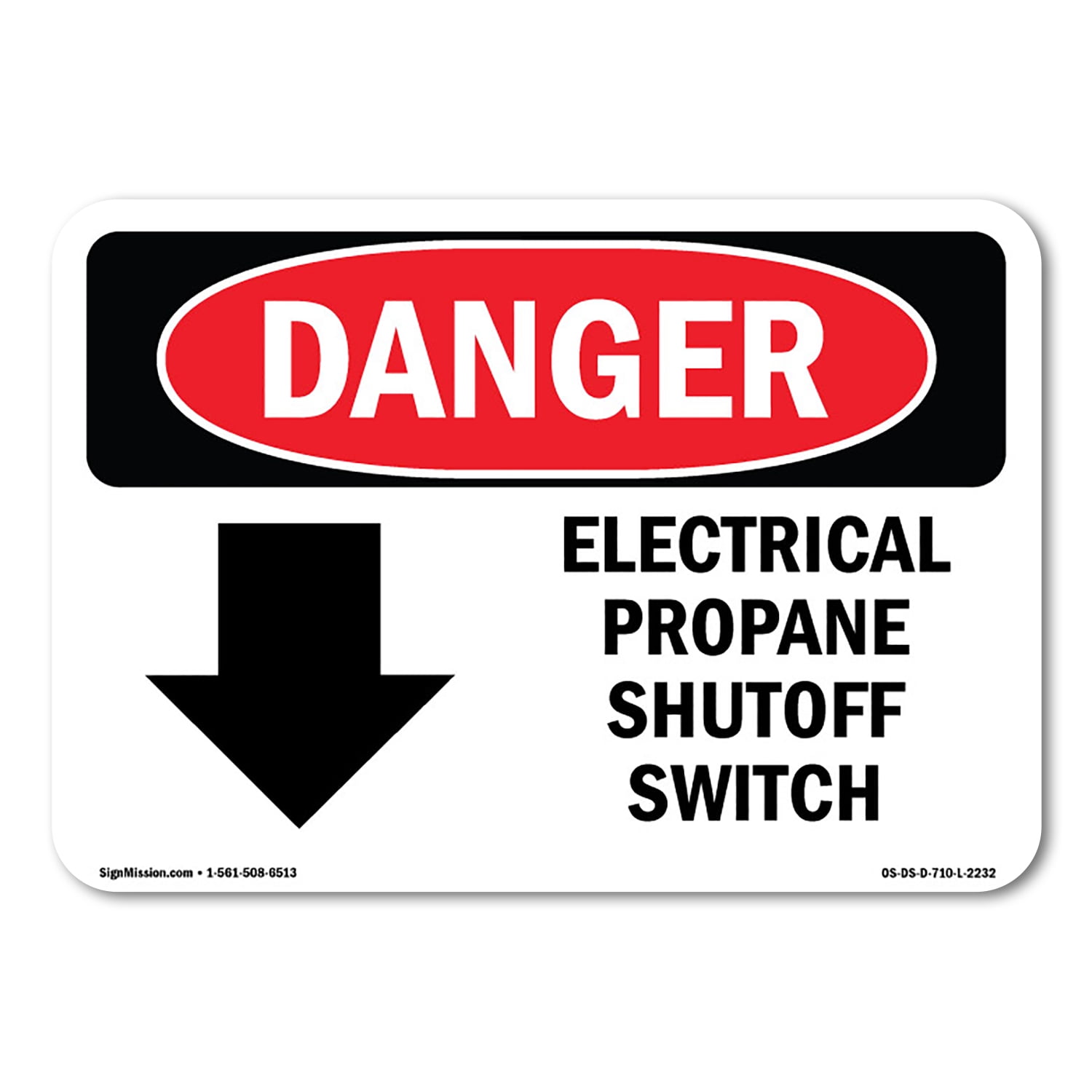 OSHA Danger Sign - Electrical Propane Shutoff Switch | Aluminum Sign ...