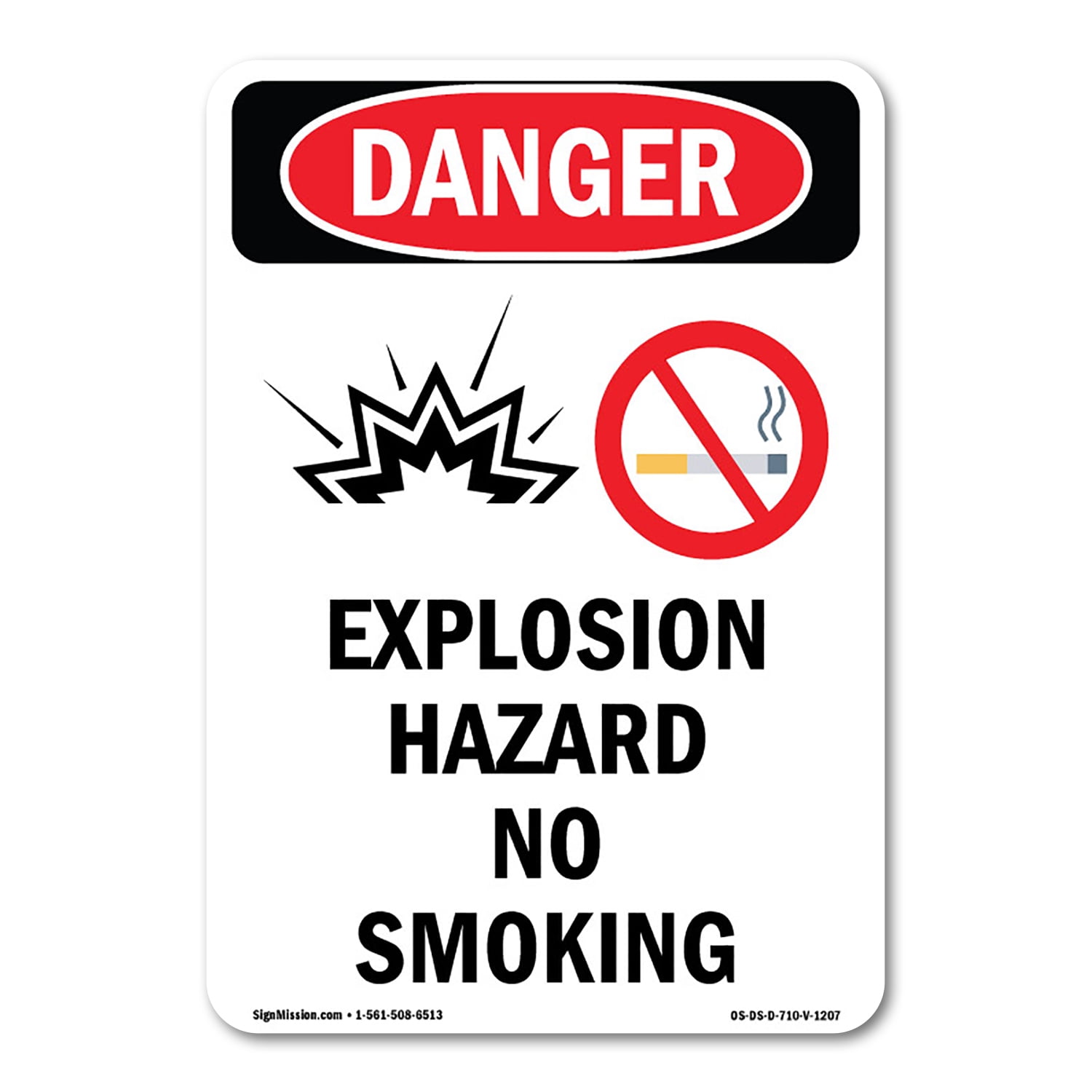 SignMission OS-DS-A-1014-V-1207 10 x 14 in. OSHA Danger Sign ...