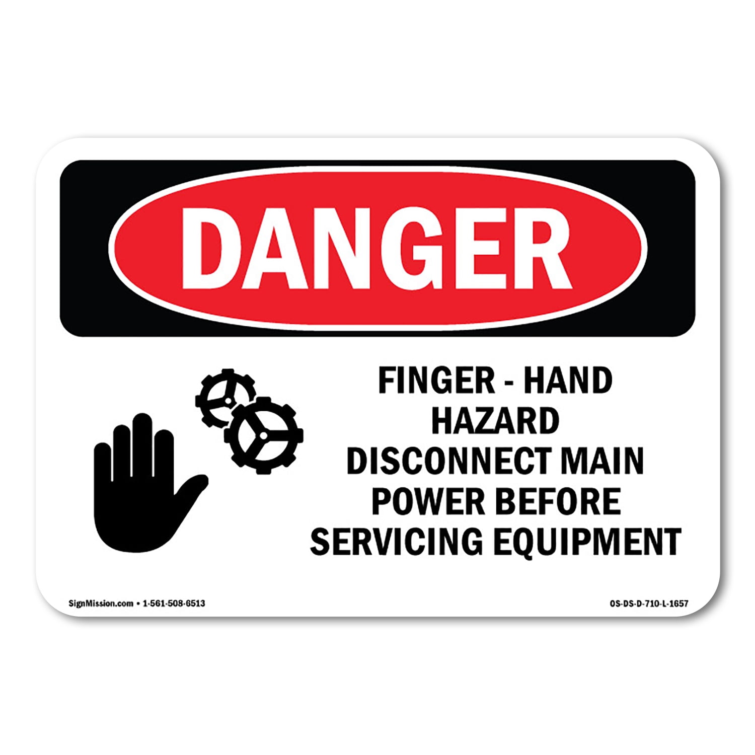 OSHA Danger Sign - Finger - Hand Hazard | Aluminum Sign | Protect Your ...