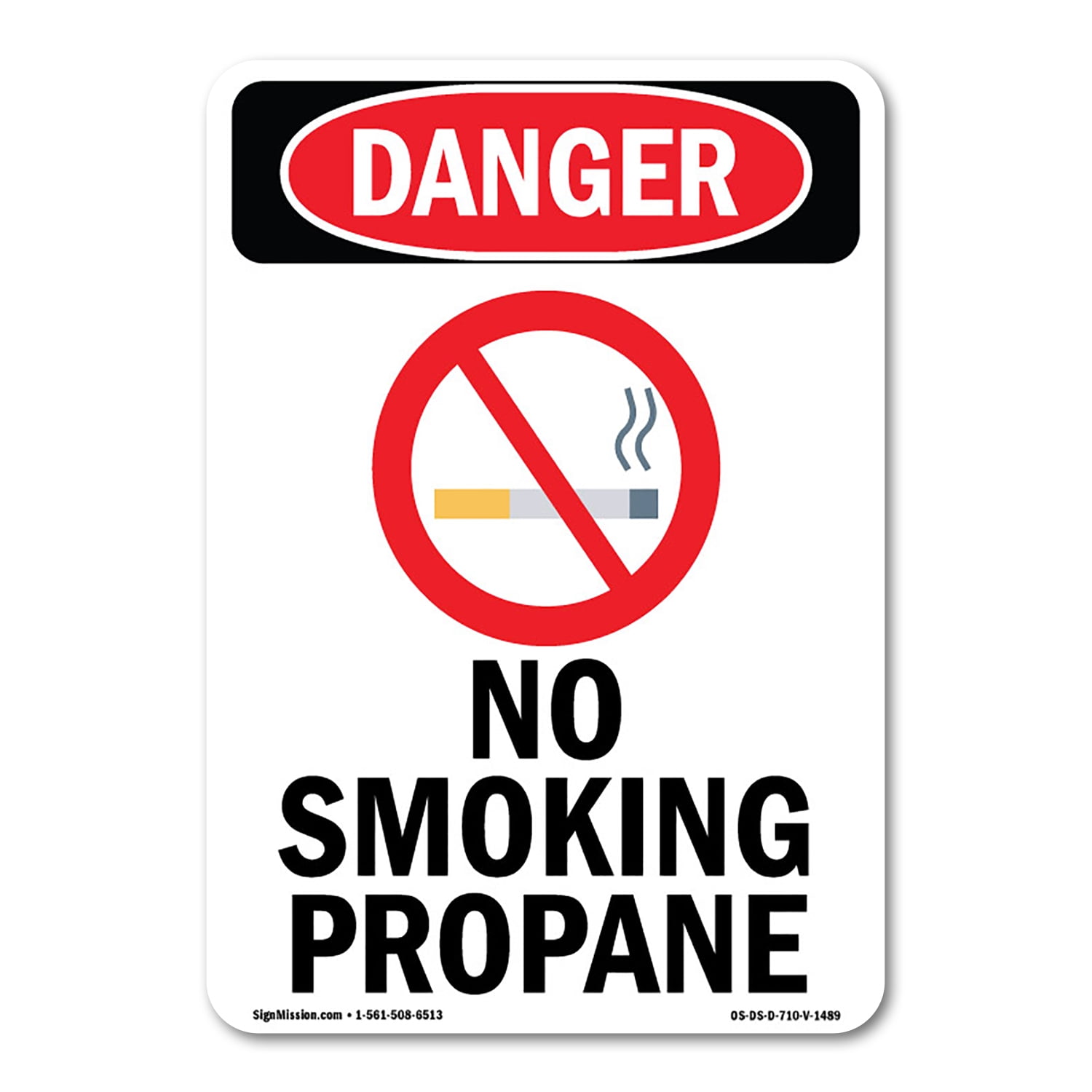 SignMission OS-DS-A-1014-V-1489 10 x 14 in. OSHA Danger Sign - No ...