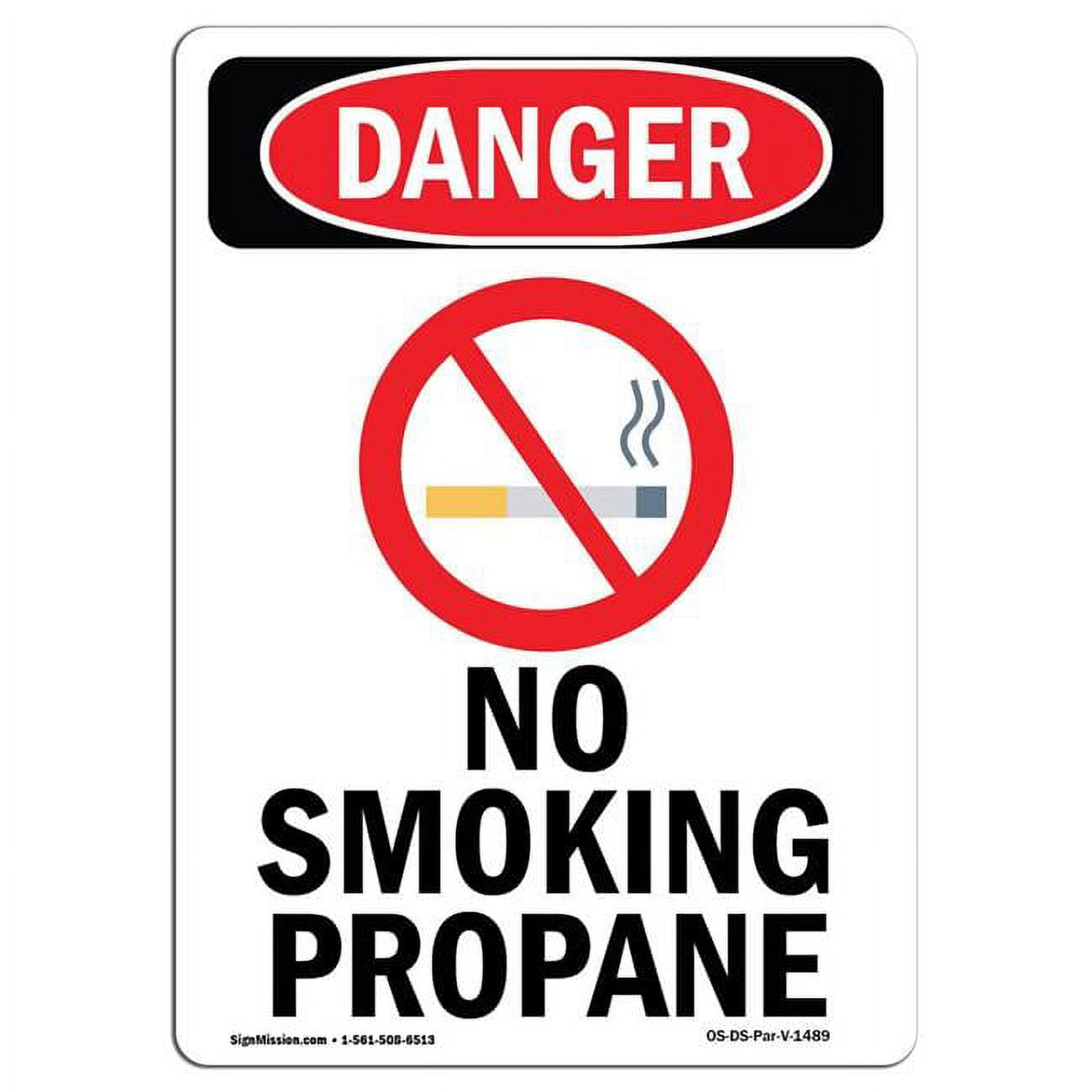 SignMission 10 x 14 in. OSHA Danger Sign - No Smoking Propane - Walmart.com