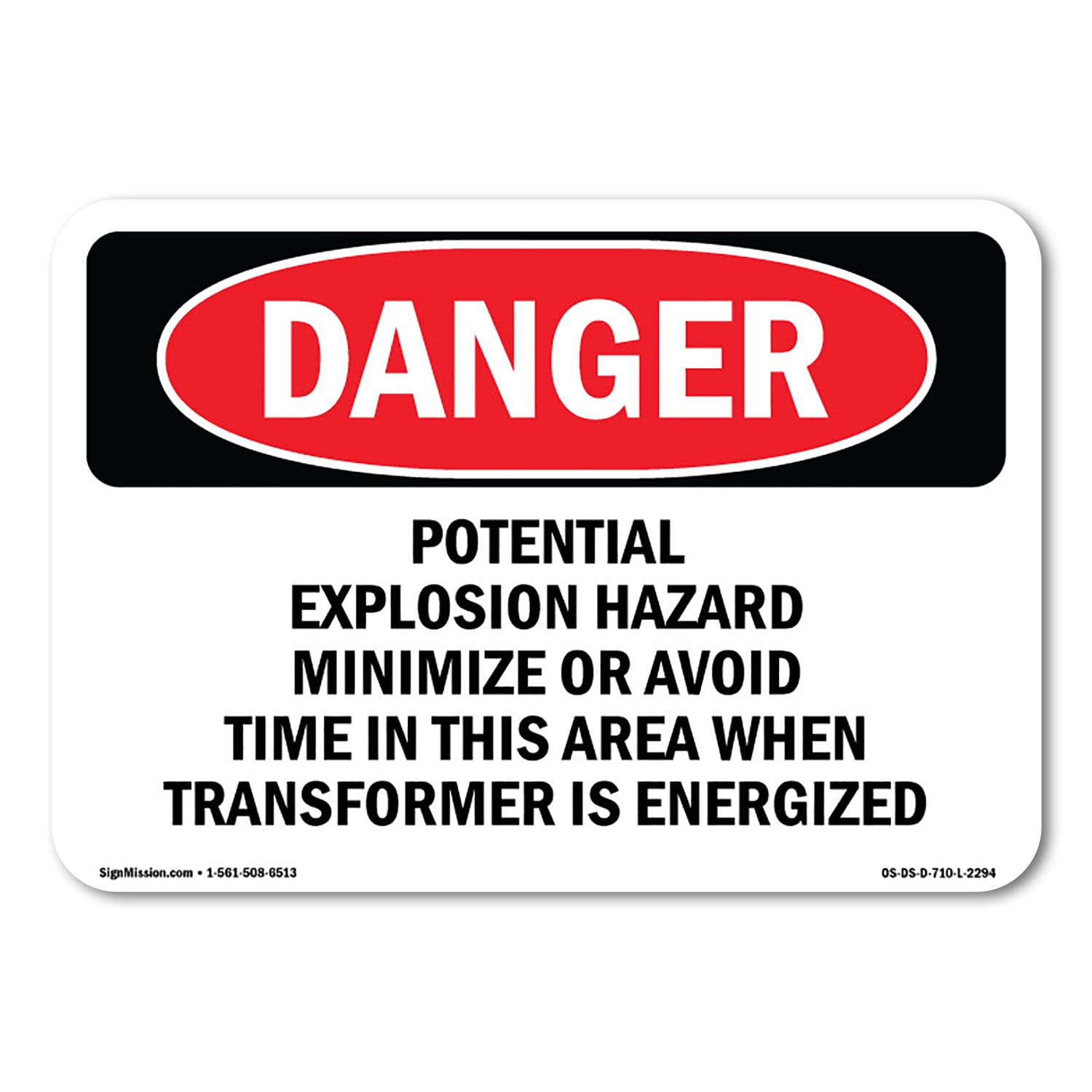 SignMission OS-DS-A-1014-L-2294 10 x 14 in. OSHA Danger Sign ...