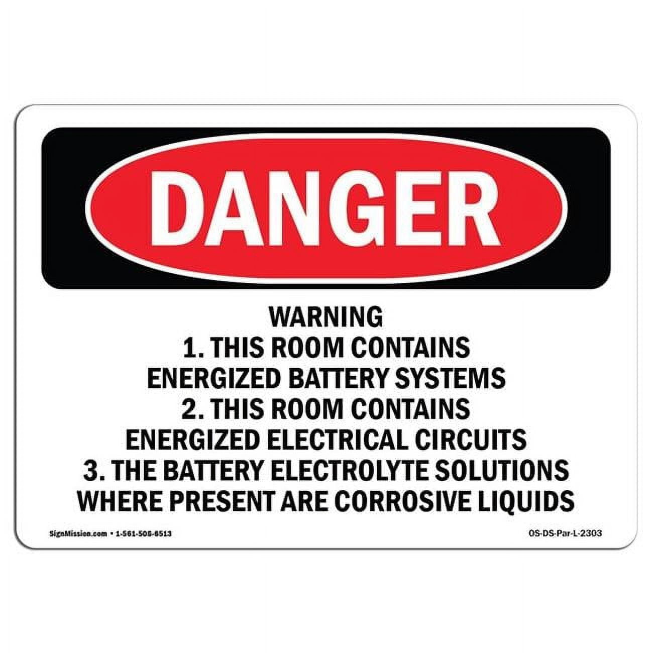 SignMission 10 x 14 in. OSHA Danger Sign - Warning 1. This Room ...