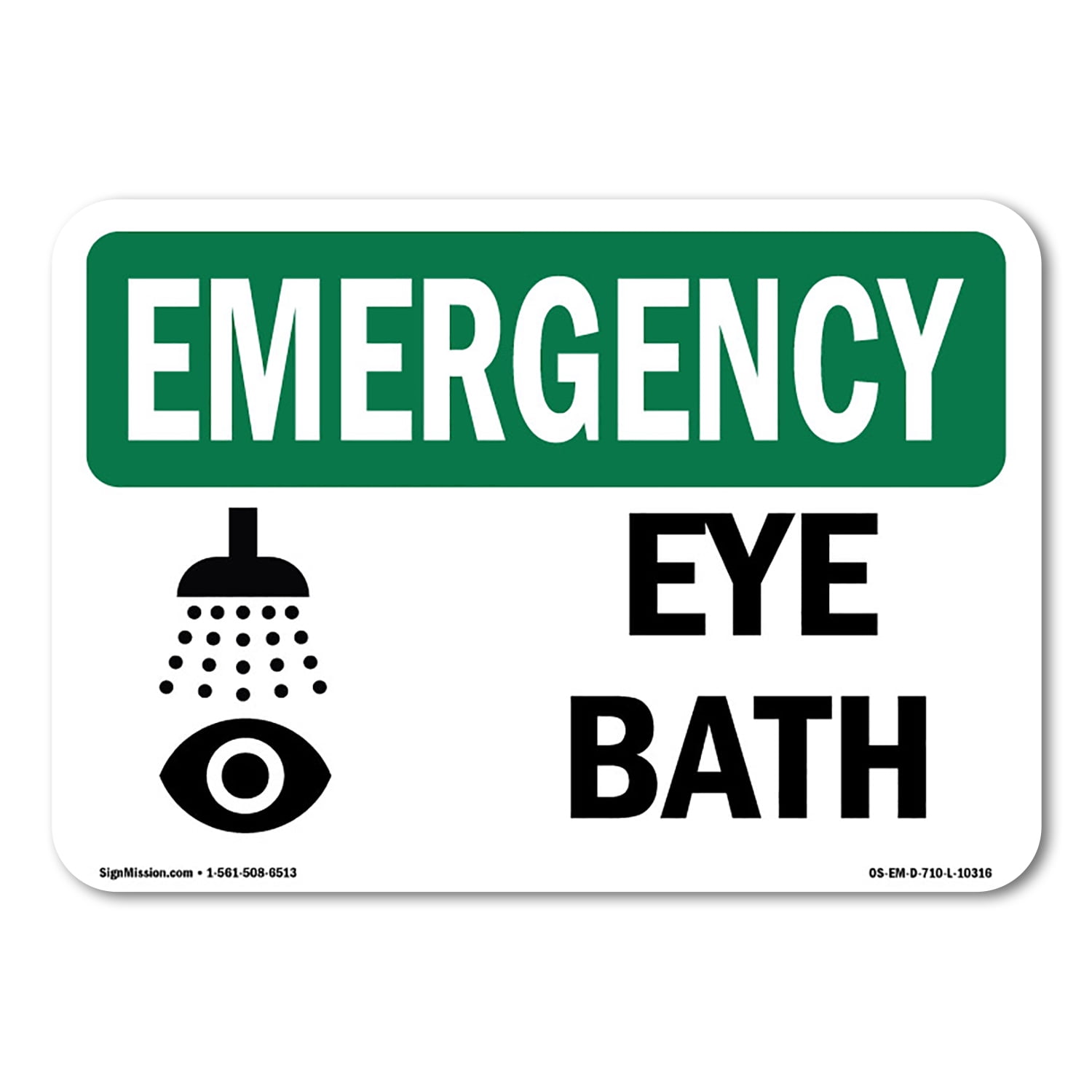 OSHA EMERGENCY Sign - Eye Bath | Aluminum Sign | Protect Your Business ...
