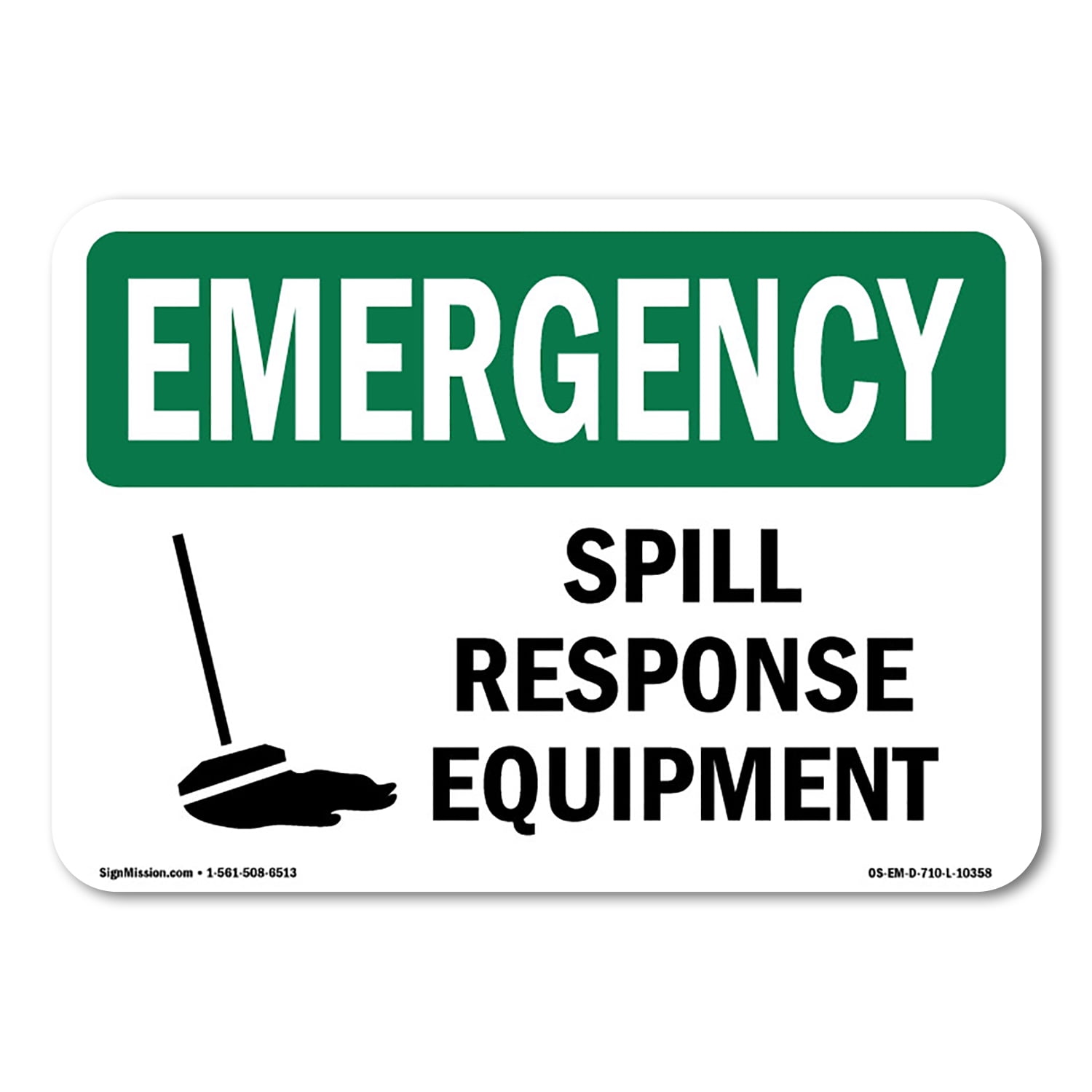 SignMission OS-EM-A-1014-V-10534 10 x 14 in. OSHA Emergency Sign ...