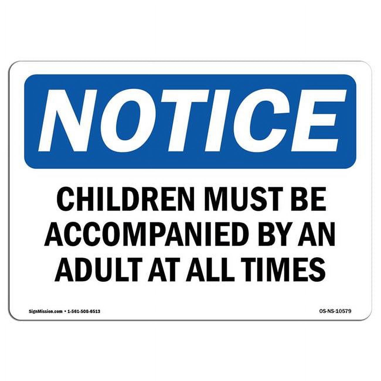 Children 18 & Under Must Be Accompanied By Adult Sign - Walmart.com