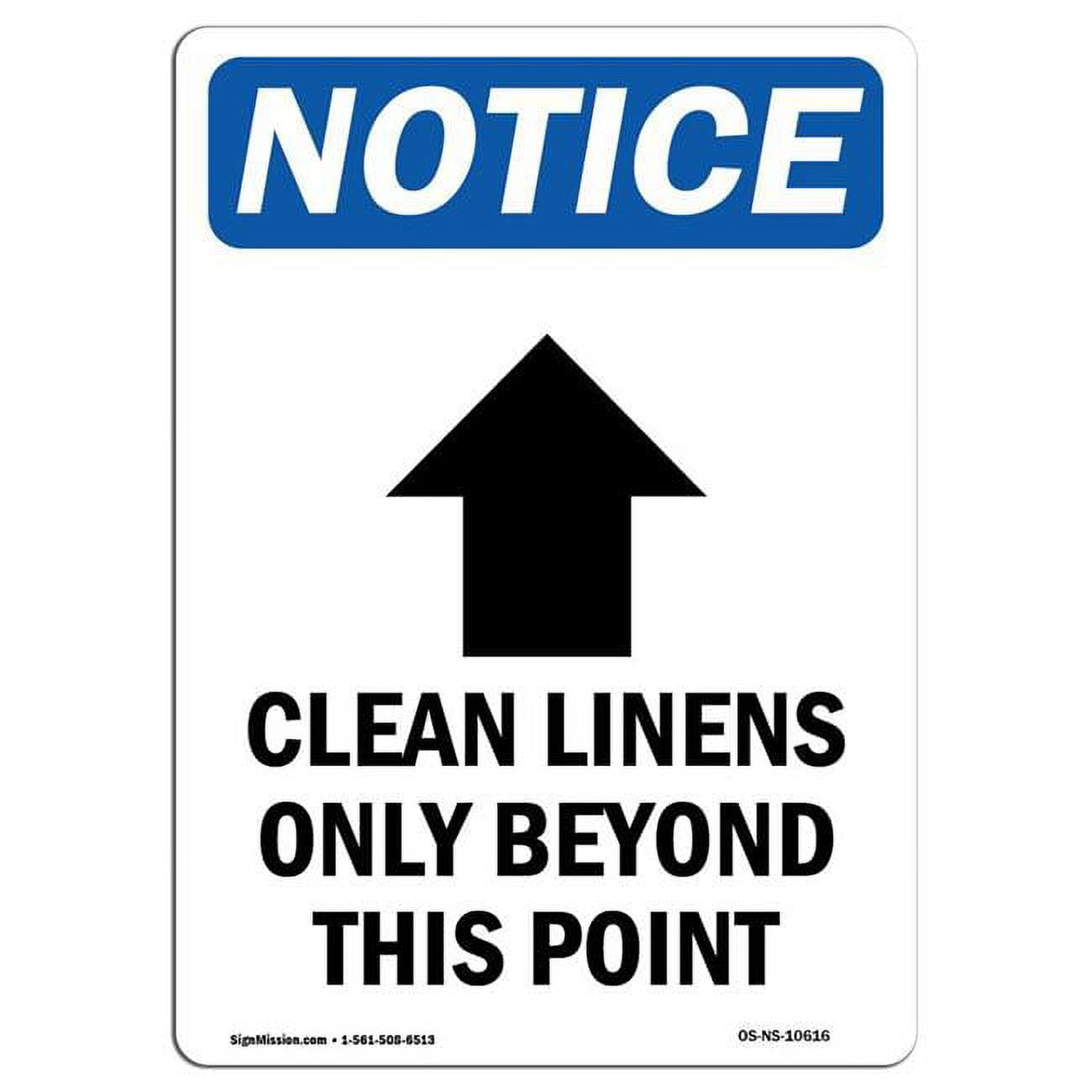 SignMission 10 x 14 in. OSHA Notice Sign - Clean Linens Only - Walmart.com