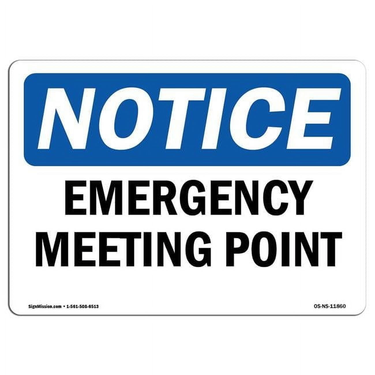 OSHA Notice Sign - Emergency Meeting Point | Aluminum Sign | Protect ...