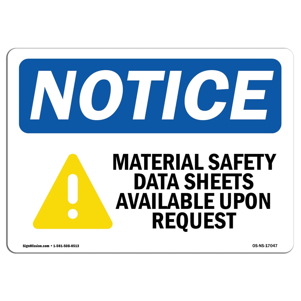 SignMission OS-NS-A-1014-L-17047 10 x 14 in. OSHA Notice Sign - MSDS ...