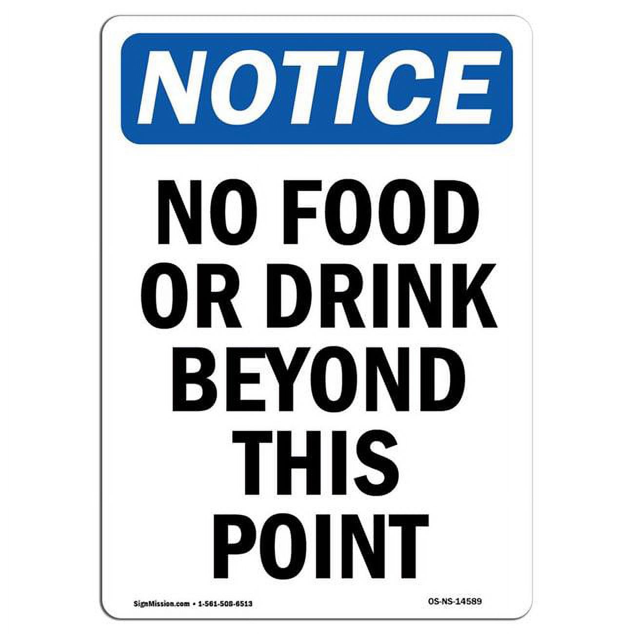 12 x 18 in. OSHA Notice Sign - No Eating or Drinking - Walmart.com