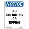 SignMission 10 x 14 in. OSHA Notice Sign - No Soliciting or Tipping ...