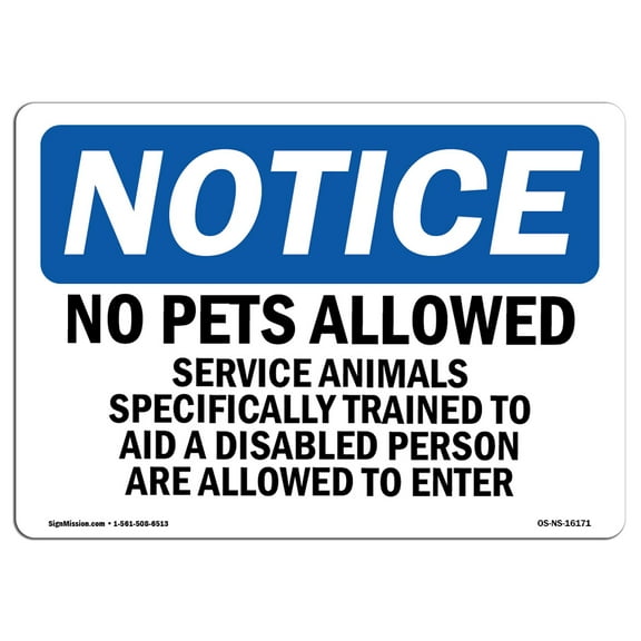 SignMission OS-NS-A-1014-L-17219 10 x 14 in. OSHA Notice Sign - Pet ...