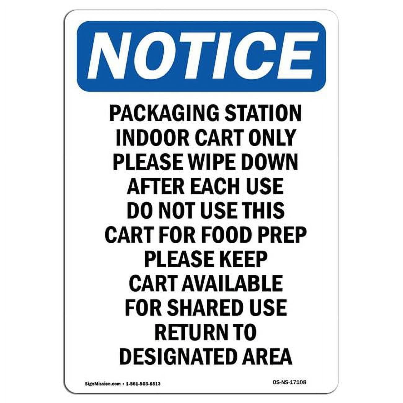 SignMission 10 x 14 in. OSHA Notice Sign - Packaging Station Indoor ...