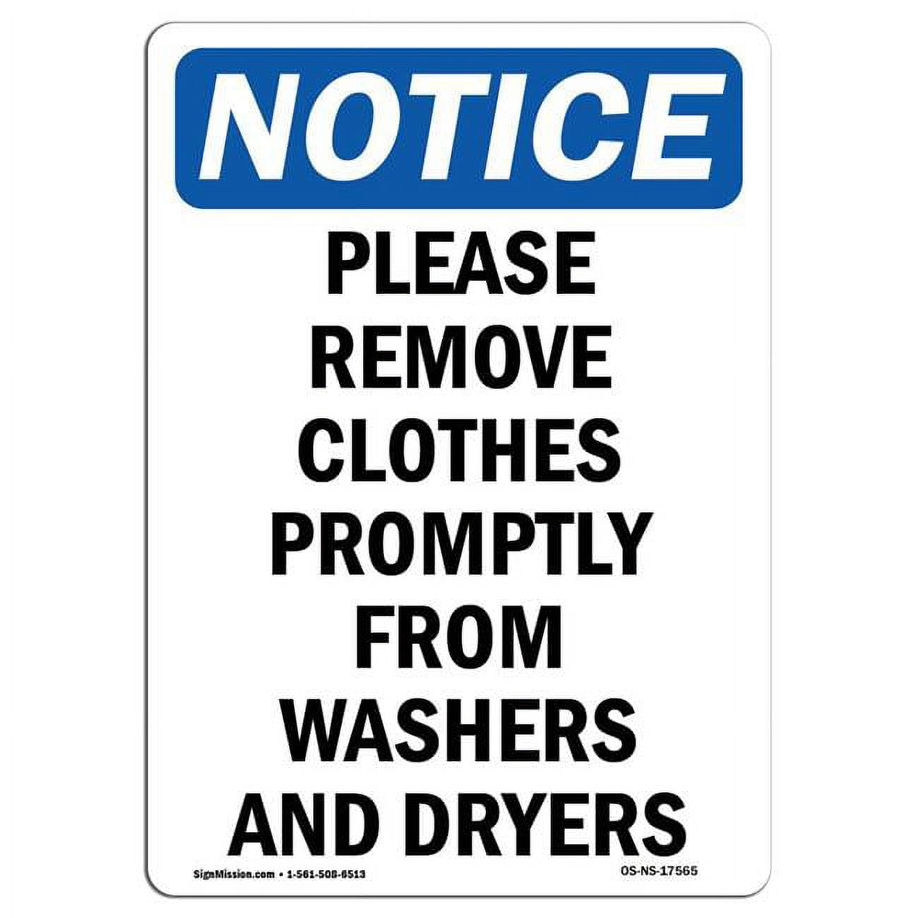 SignMission 10 x 14 in. OSHA Notice Sign - Please Remove Clothes ...