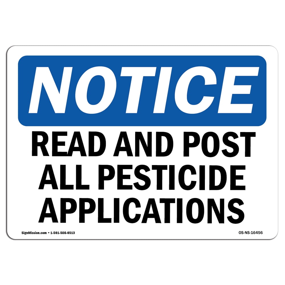 OSHA Notice Sign - NOTICE Record And Post All Pesticide Applications ...