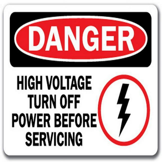 SignMission 10 x 14 in. OSHA Safety Danger Sign - High Voltage Turn Off ...