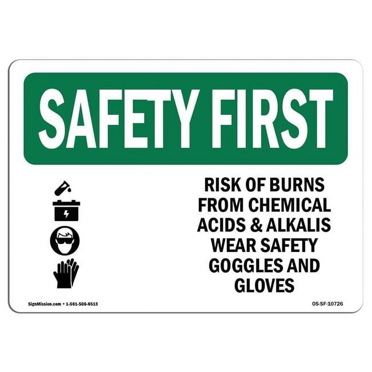 SignMission OS-SF-A-1014-L-10726 10 x 14 in. OSHA Safety First Sign ...