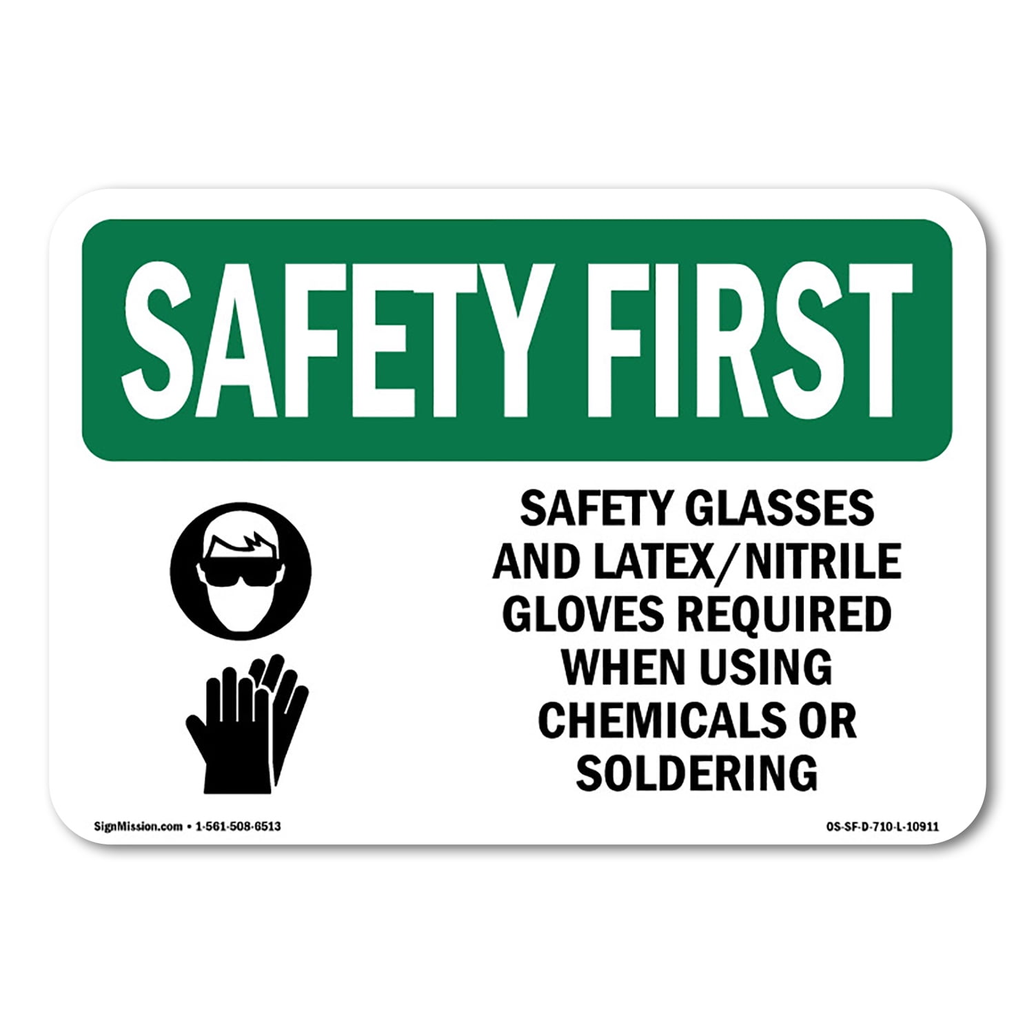 SignMission OS-SF-A-1014-L-10911 10 x 14 in. OSHA Safety First Sign ...
