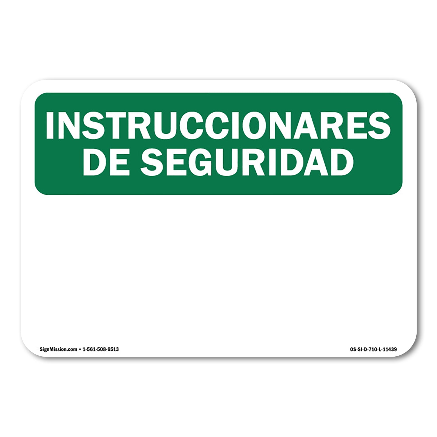 OSHA SAFETY INSTRUCTIONS Sign - INSTRUCCIONES DE SEGURIDAD | Aluminum ...
