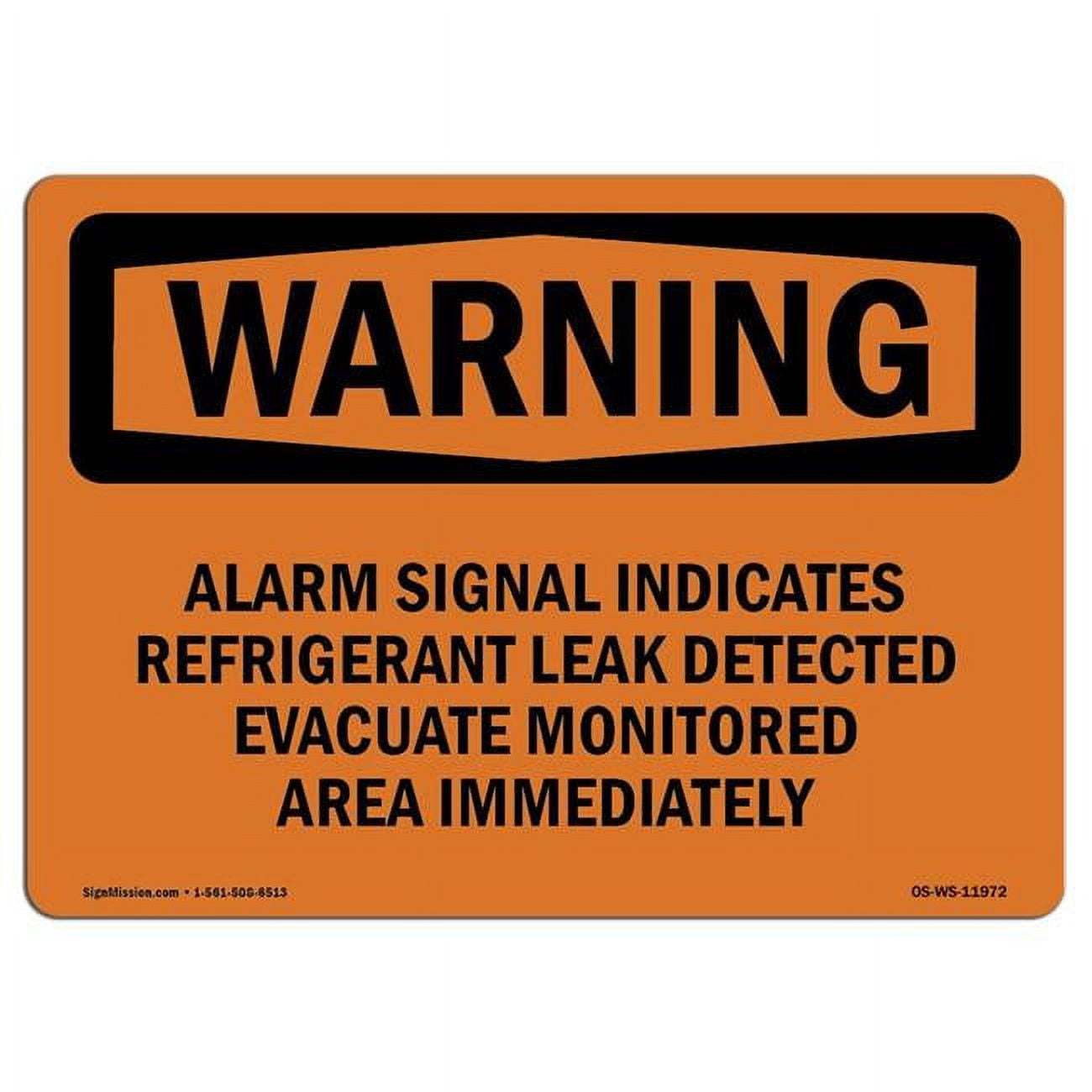 SignMission 10 x 14 in. OSHA Warning Sign - Alarm Signal Indicates ...