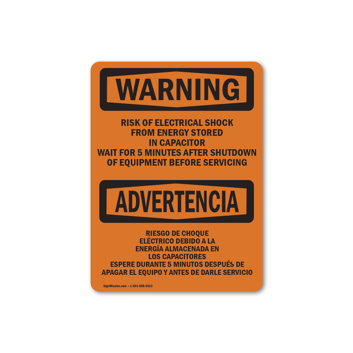 OSHA WARNING Sign - Risk Of Electrical Shock From Energy | Aluminum ...