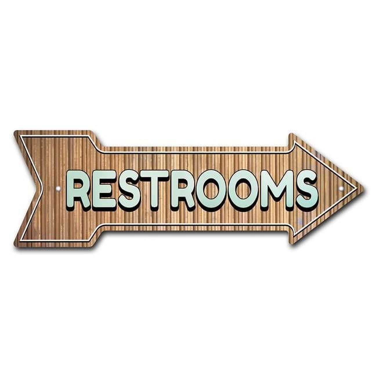 SignMission 10 x 30 in. Wide Restrooms Arrow Sign - Walmart.com