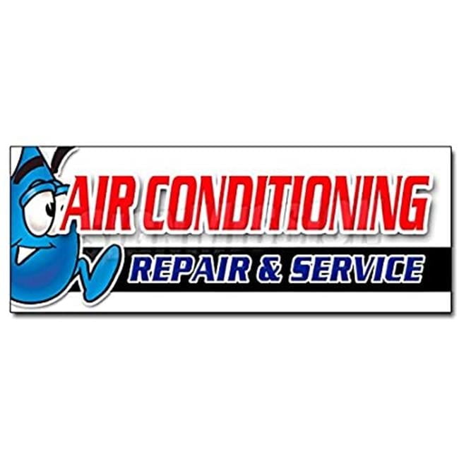SignMission 12 in. AC Repair & Service Decal Sticker - HVAC Air ...