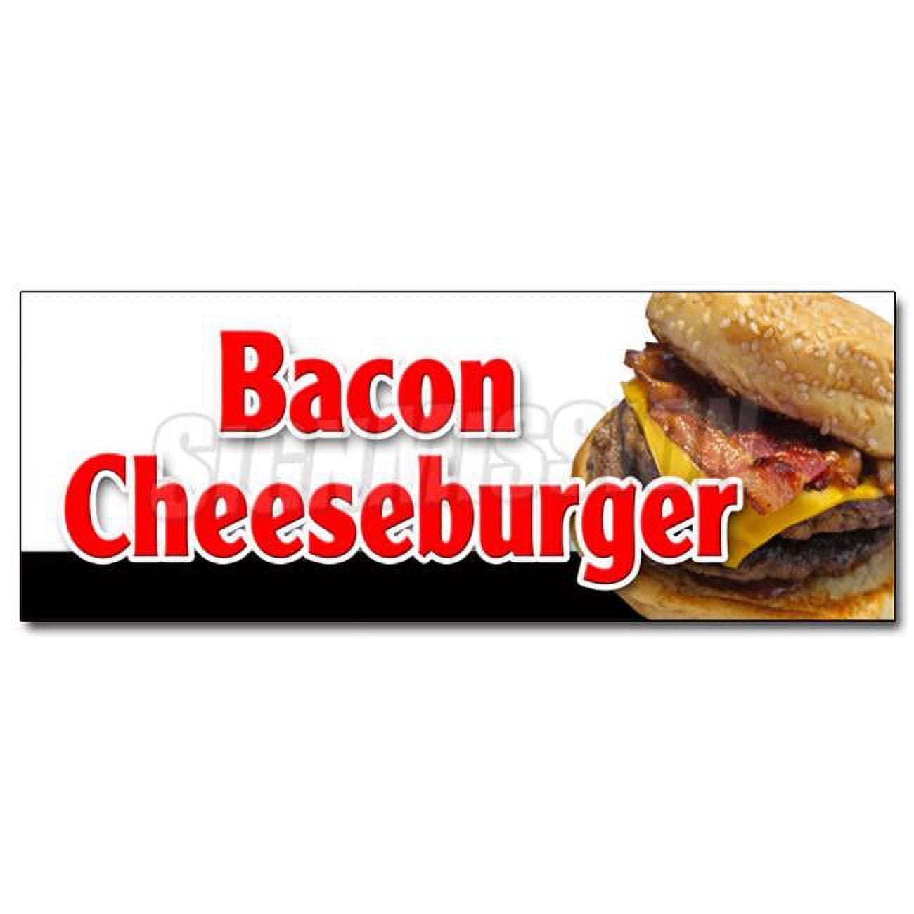 SignMission 12 in. Bacon Cheeseburger Decal Sticker - Lunch Dinner ...