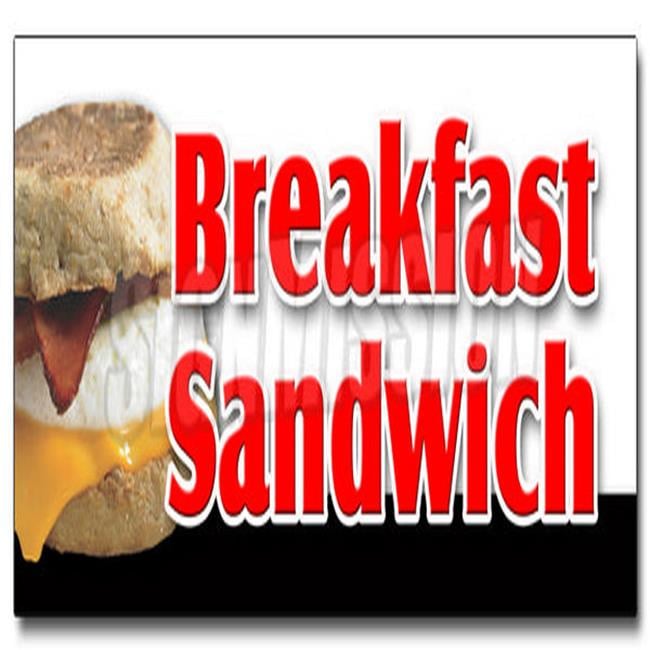 SignMission 12 in. Breakfast Sandwich Decal Sticker - Sausage Bacon ...