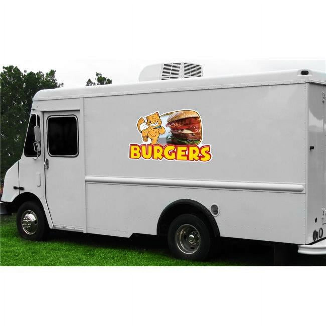 SignMission 12 in. Burgers Concession Decal Sign - Cart Trailer Stand ...