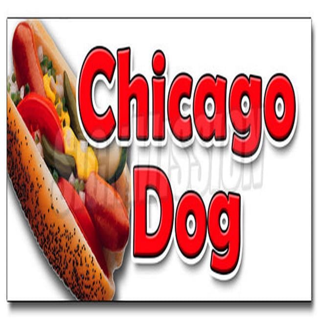 SignMission 12 in. Chicago Dog Decal Sticker - All Beef Chicago Red ...