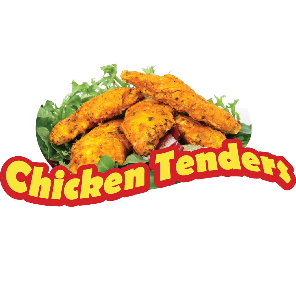 SignMission 12 in. Chicken Tenders Concession Decal Sign with Cart ...