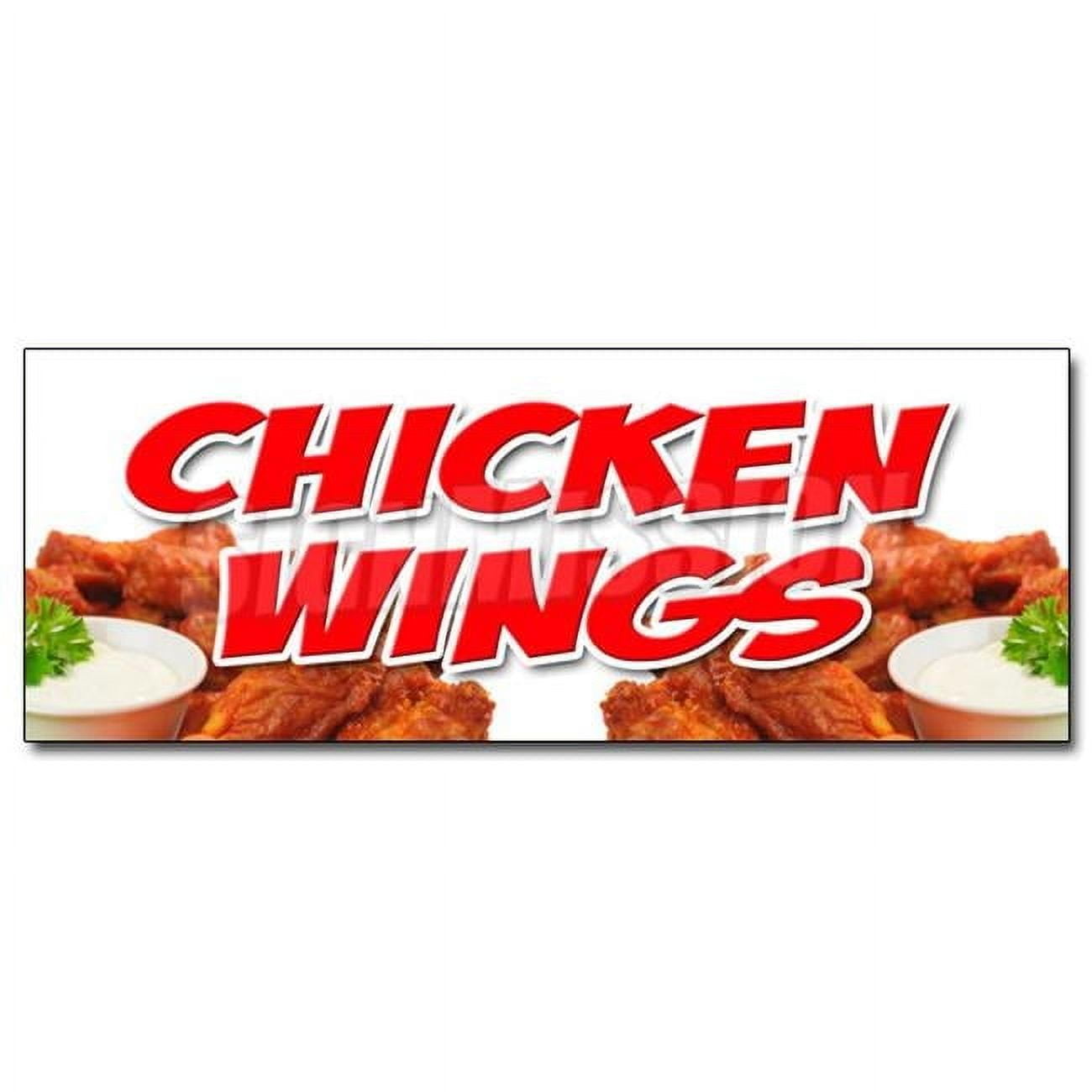 12" CHICKEN WINGS DECAL sticker crispy spicy buffalo hot dipping sauce ...