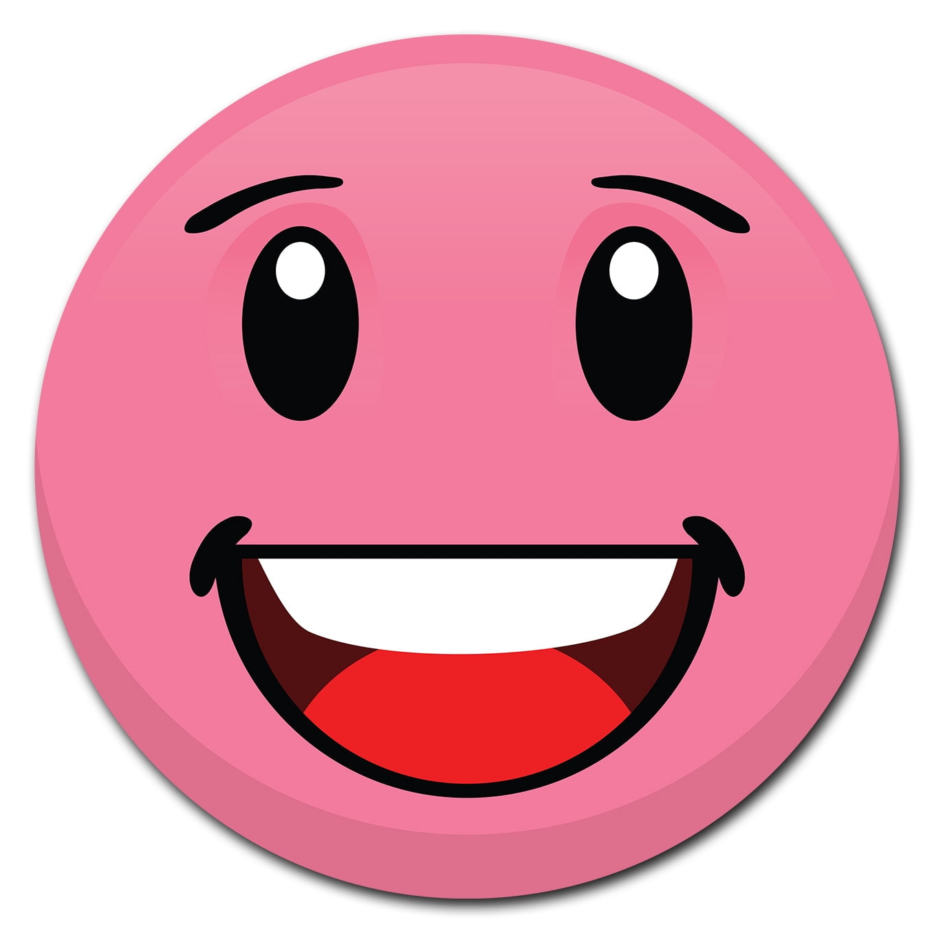 SignMission Circular Rigid Plastic Sign 12" Tall - Emoji Pink Smiling ...