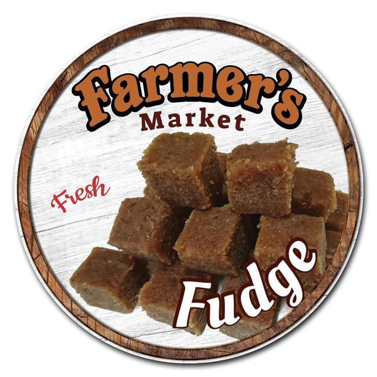 SignMission 12 in. Circular Rigid Plastic Sign - Farmers Market Fudge ...
