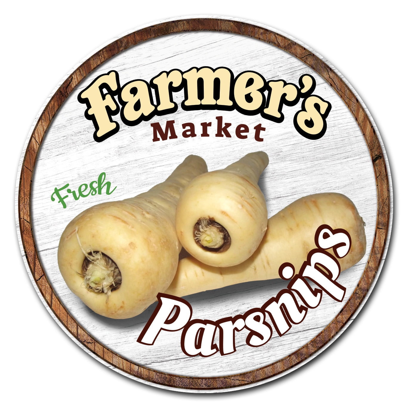 SignMission Circular Rigid Plastic Sign 12" Tall - Farmer's Market ...