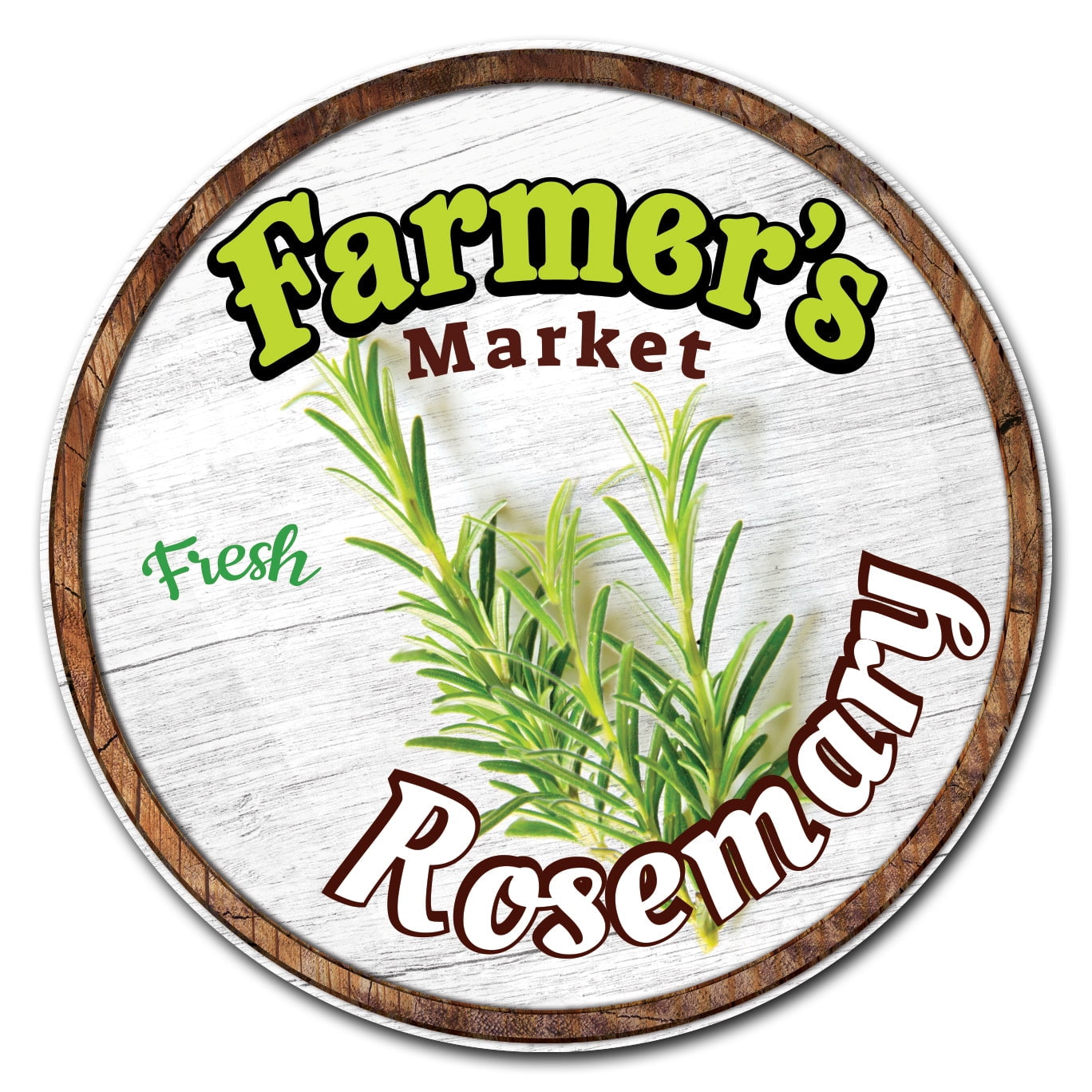 SignMission Circular Rigid Plastic Sign 12" Tall - Farmer's Market ...
