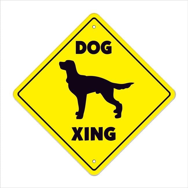 Dog Crossing Sign Zone Xing | Indoor/Outdoor | 12" Tall animals pets ...