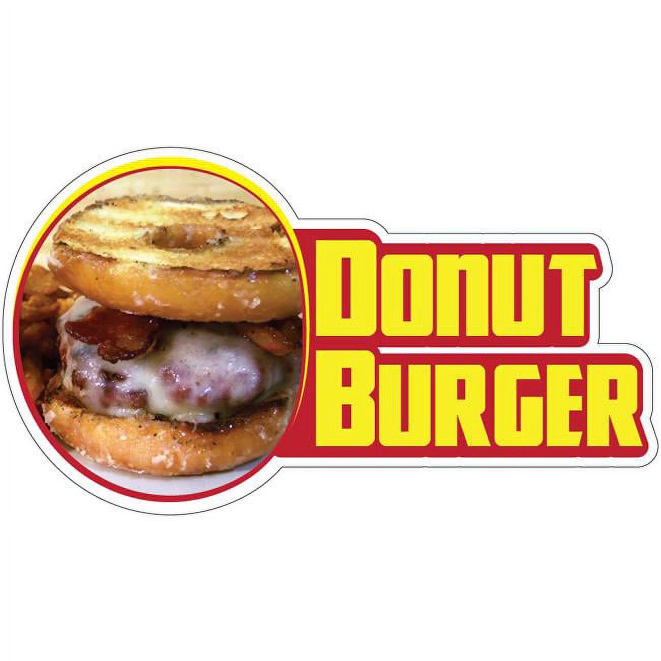 SignMission 12 in. Donut Burger Decal Concession Stand Food Truck ...