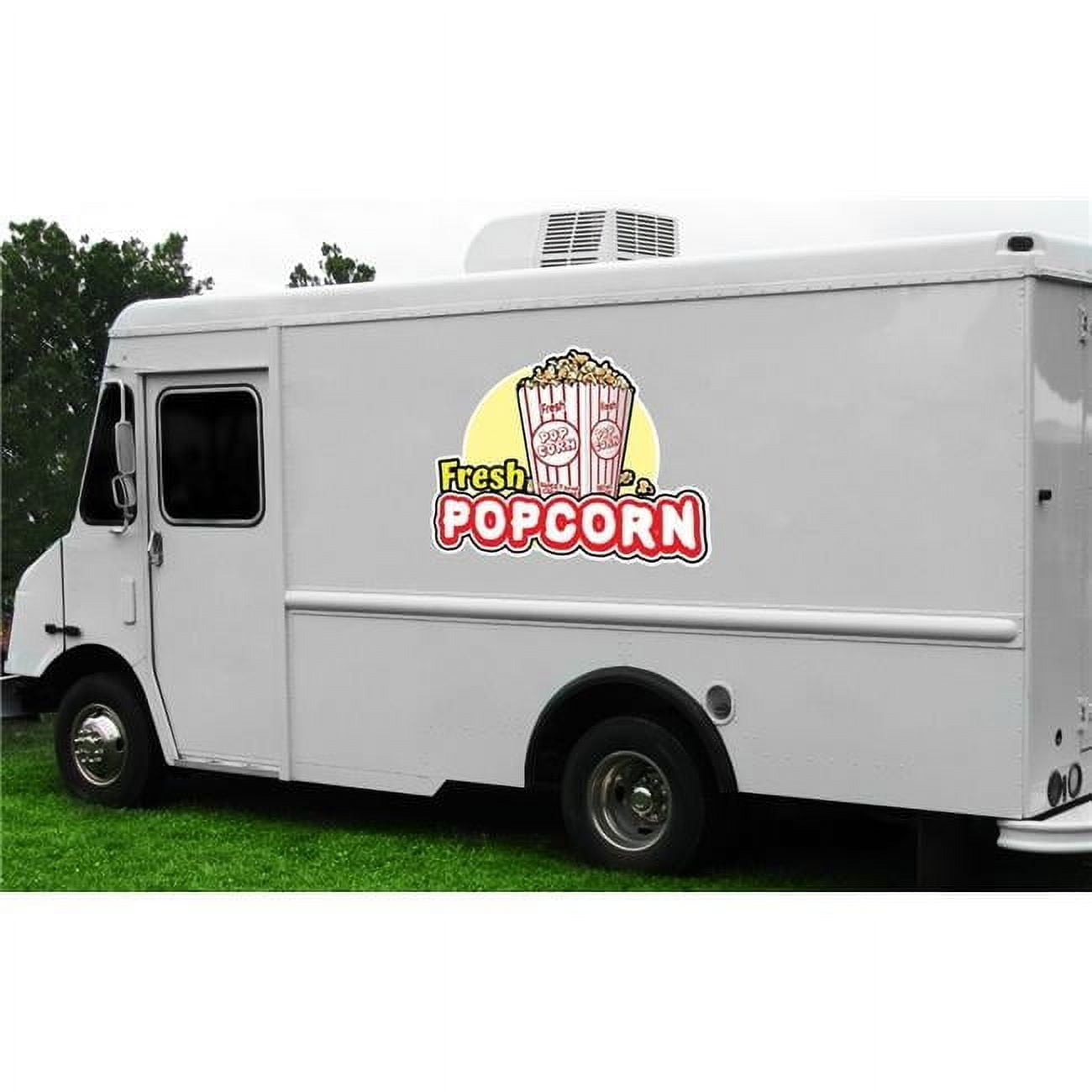 SignMission 12 in. Fresh Popcorn Concession Decal Sign - Cart Trailer ...
