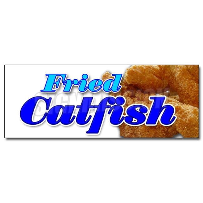 SignMission 12 in. Fried Catfish Decal Sticker - Fresh Lunch Dinner ...