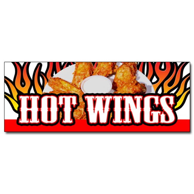 SignMission 12 in. Hot Wings 1 Decal Sticker - Buffalo Spicy Chicken ...