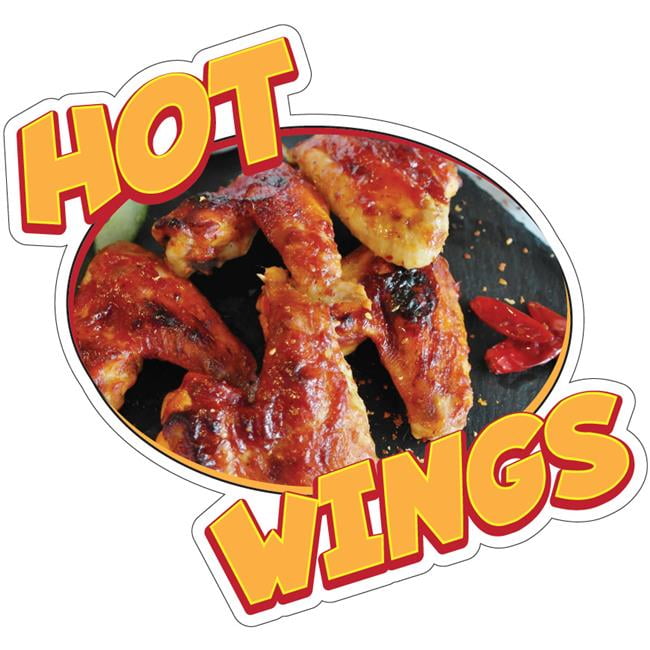 SignMission 12 in. Hot Wings Decal Concession Stand Food Truck Sticker ...